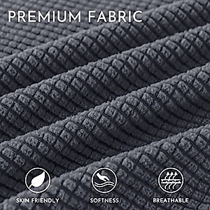 subrtex Stretch Armchair Sofa Slipcover 2 Piece Sofa Cover 1 Seater Soft Couch Slipcover Washable Furniture Covers, Jacquard Fabric Small Checks(Gray,Armchair)