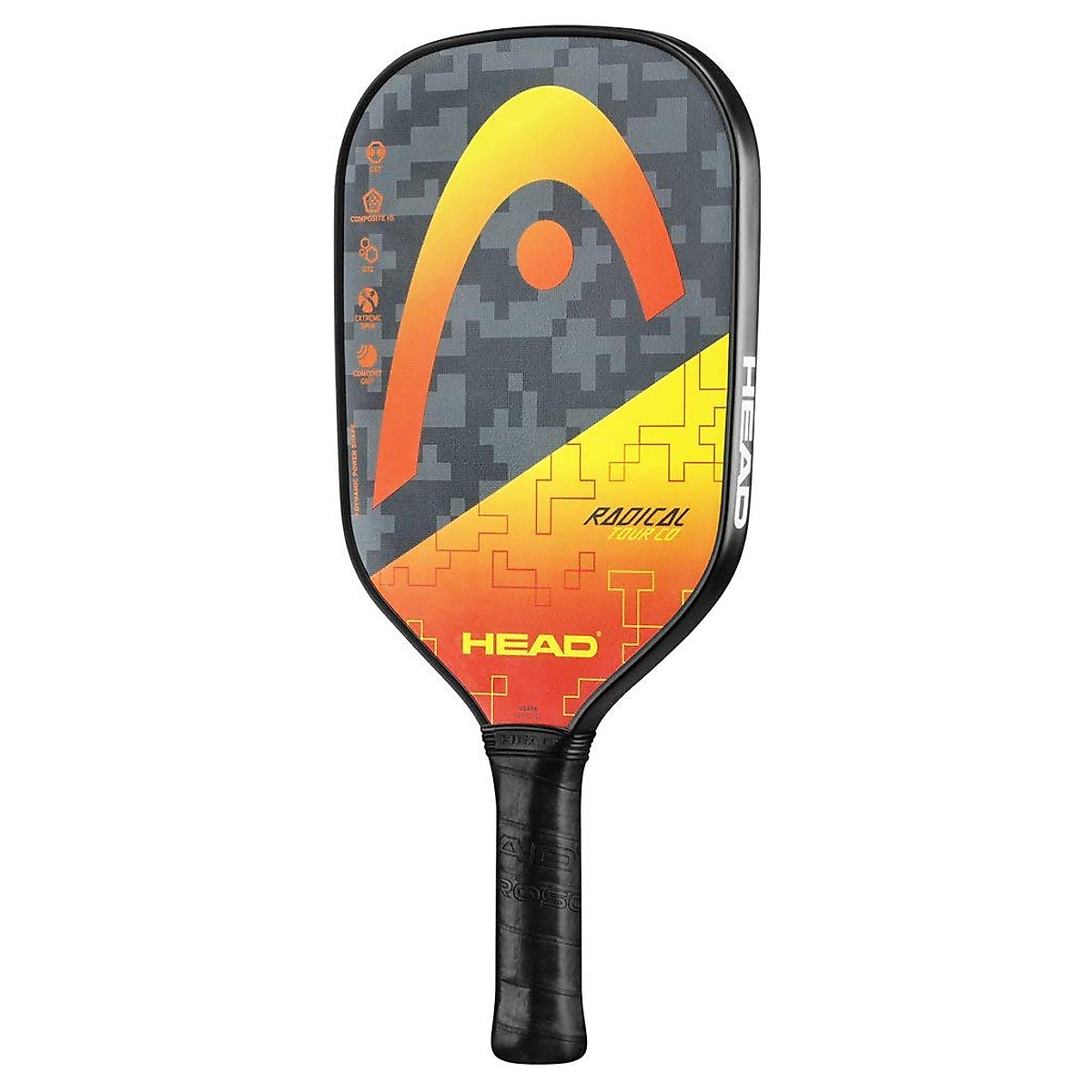 HEAD Graphite Pickleball Paddle - Radical Tour Lightweight Paddle w/Honeycomb Polymer Core & Comfort Grip, Orange