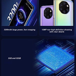 Dpofirs S10I 4G Mini Smartphone, 3.5Inch Unlocked Cell Phones, 3GB RAM 32GB ROM Dual Sim Smartphone, 3200mAh Pocket Cellphone for Students (#2)