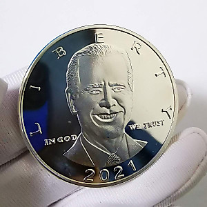Kocreat Biden 2021 US President Relief Gold Silver Plated Coin-Great American Liberty Eagle Lucky Morgan Coin Hobo Coin Souvenir Coin Challenge Coin Replica Silver