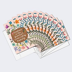 Tree-Free Greetings Thank You Cards - Artful Designs - 12 Cards + White Envelopes - Made in USA - 100% Recycled Paper - 4"x6" - Greatest Kindness (TK60294)