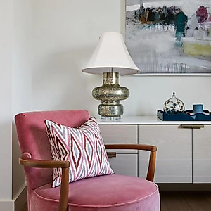 Thuipwroen Double Lamp Shades 6x12.5x9 inch,White Lampshades set of 2 Natural Linen Hand Crafted Lampshades Large