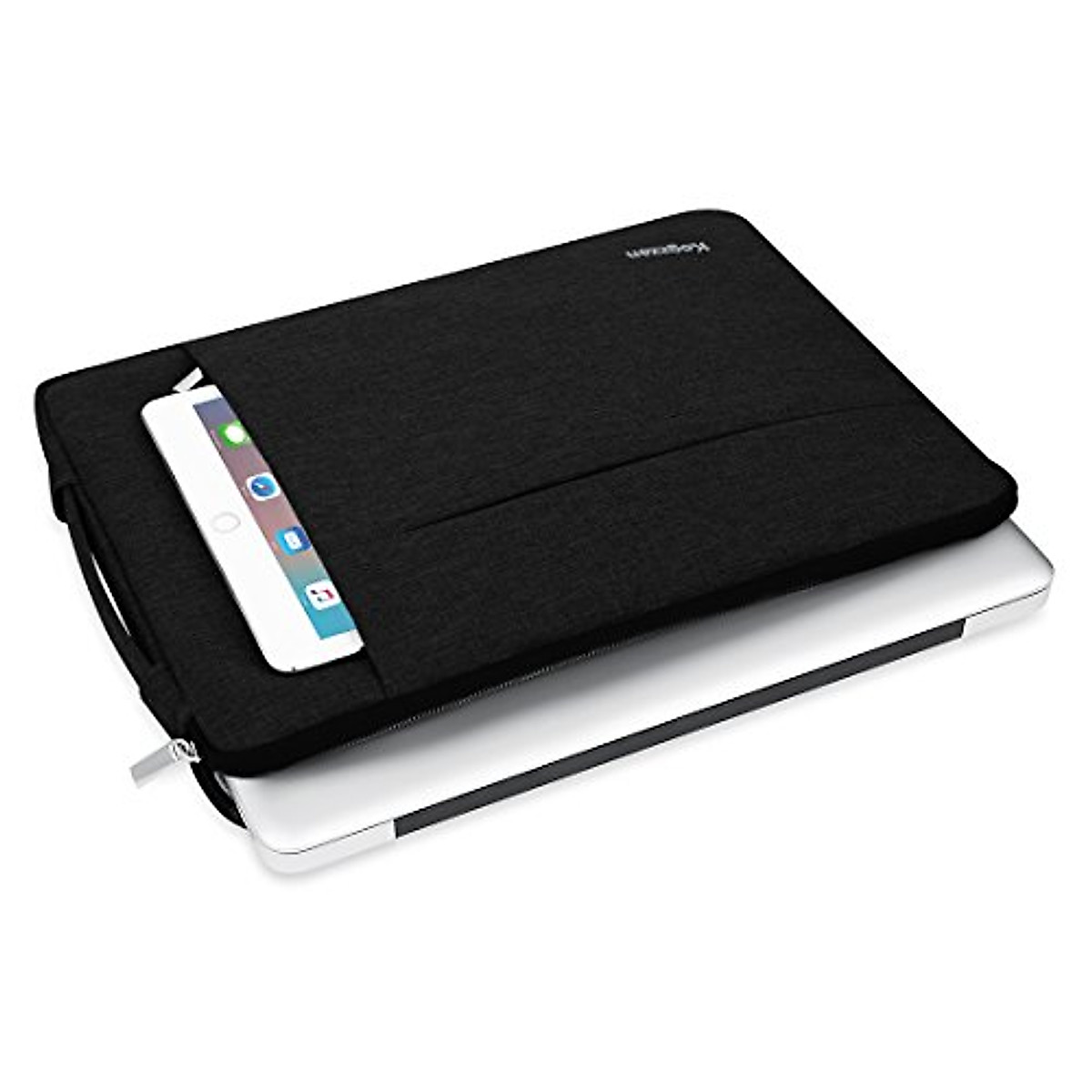 Kogzzen 13-14 Inch Laptop Sleeve with Handle Compatible with MacBook Air 13.3/ MacBook Pro 14 13/ Dell XPS 13/ Surface Laptop 13.5/ iPad Pro 12.9, Waterproof Shockproof Case Bag - Black