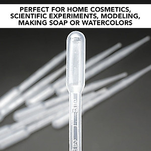 100PCS Plastic Transfer Pipettes 3ml Plastic Squeeze Transfer Disposable Dropper for Essential Oils Liquids Graduated