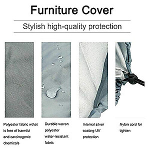 Yardwe Outdoor Patio Furniture Covers, Heavy Duty Waterproof Furniture Set Covers Rectangular Table and Chairs Cover (123x61x72cm)