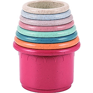 Belle Bear Stacking Cups Baby Toy, Bathing Toys and Building Toy for Early Educational Develop Toy Gifts for Boys and Girls（8 Pcs ）