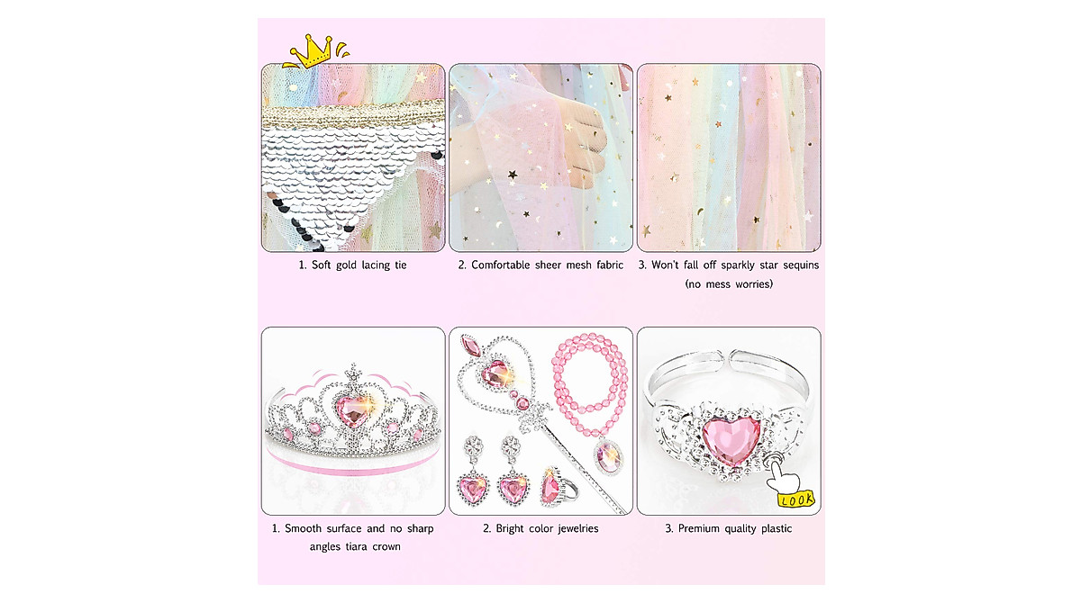 Fedio Princess Cape Set - Dress Up Fun for Girls