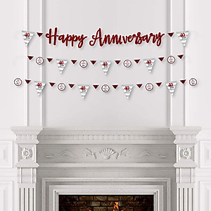Big Dot of Happiness We Still Do - 40th Wedding Anniversary - Anniversary Party Letter Banner Decoration - 36 Banner Cutouts and Happy Anniversary Banner Letters