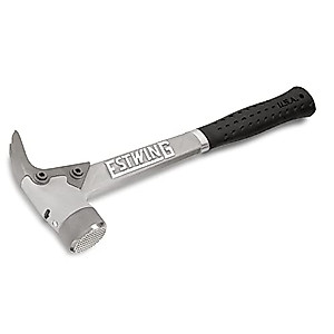 ESTWING AL-PRO Aluminum Framing Hammer - 14 oz Straight Rip Claw with Milled Face & Shock Reduction Grip - ALBKM , Black