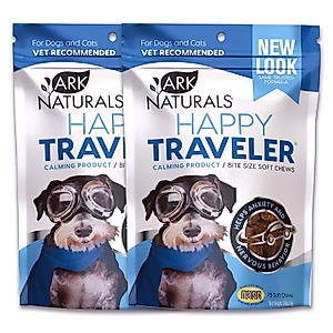 Ark Naturals Happy Traveler Calming Chews Bundle Pack, Ease Anxious and Nervous Behavior in Dogs and Cats, Vet Recommended, 2 Pack