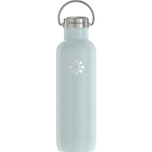 LIfeFactory Stainless Steel Vacuum-Insulated Sport Bottle, 24 Ounce, Mint