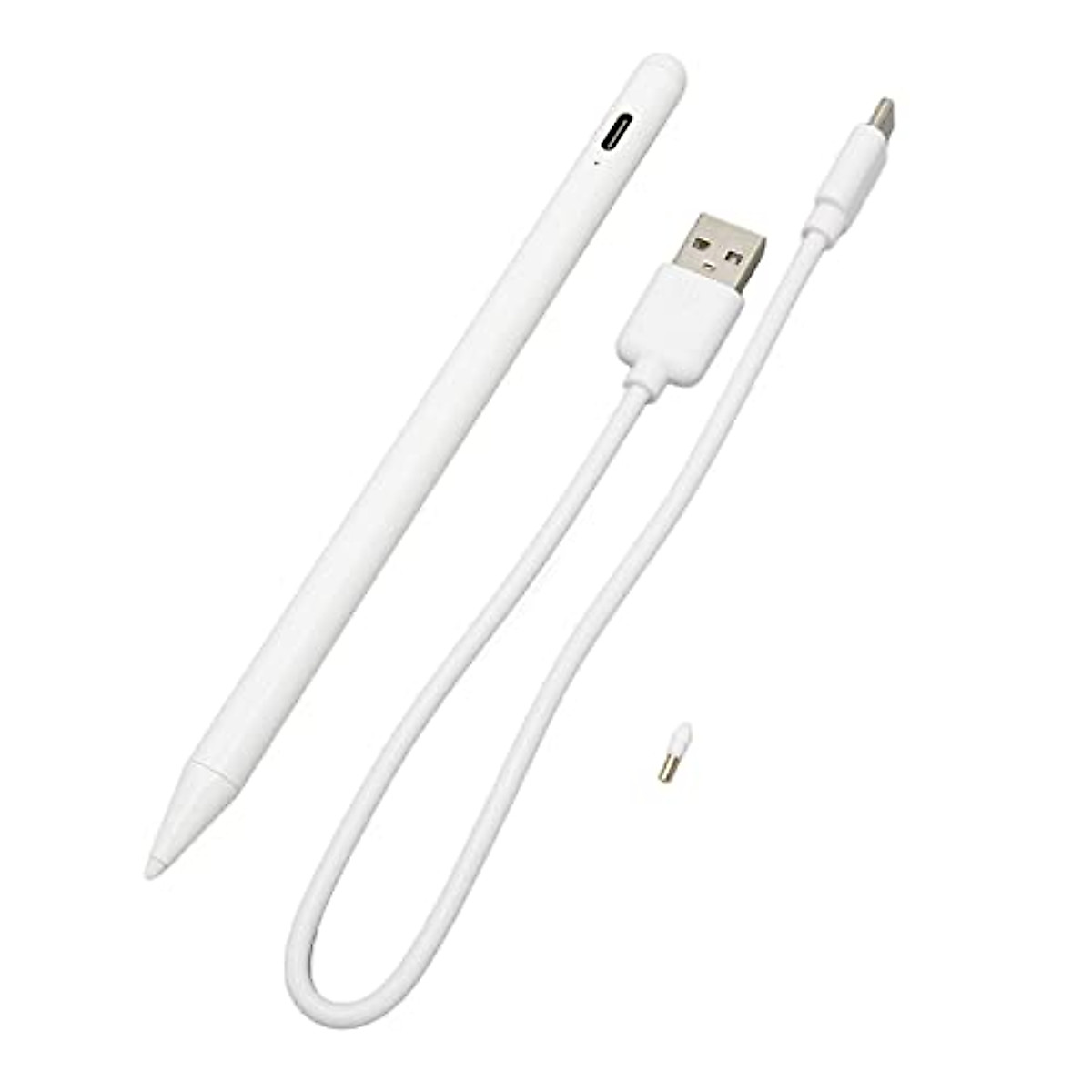 Naroote Touch Screen Pen, Tablet Stylus High Accuracy Palm Rejection with LED Indicator for Drawing for Kids (White)