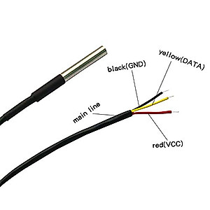 V TELESKYV TELESKY DS18B20 Temperature 6.6Ft Sensor Waterproof Temperature Sensor with Digital Thermal Stainless Steel Tube Probe for arduino 5 Pcs