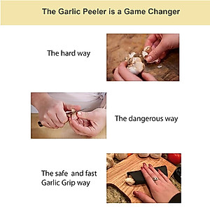 Maxracy 2 Set Silicone Garlic Peeler Easy Roller Tube Useful Garlic Odorfree Kitchen Tool (Black,Clear)