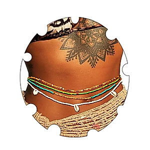 Urieo African Shell Elastic Waist Beads Chain Colorful African Stretchy Belly Bead Layered Beaded Bikini Beach Party Waist Chains Body Jewelry for Women(Pack of 4)