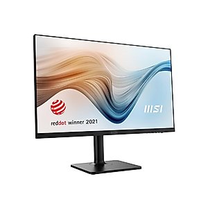 MSI Modern MD272P, 27" Monitor, 1920 x 1080 (FHD), IPS, 75Hz, TUV Certified Eyesight Protection, 5ms, HDMI, Displayport, USB C, Tilt, Swivel, Height Adjustable, Pivot,Black
