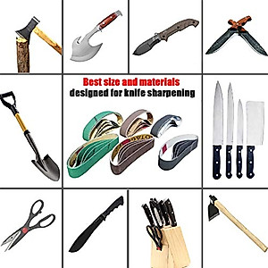 24 Pcs 3/4" x 12" Replacement Knife Sharpener Sanding Belt Kit for Work Sharp Knife & Tool Sharpener Ken Onion Edition (WSKTS-KO) - 80/120/240/400/1000/1200 Grits (3/4 x 12 Inch)