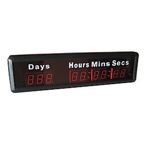 AZOOU 1-inch 9Digits LED Event Timer Countdown/up Clock with Days Hours Mins Secs Max Up to 1000 Days Red Color