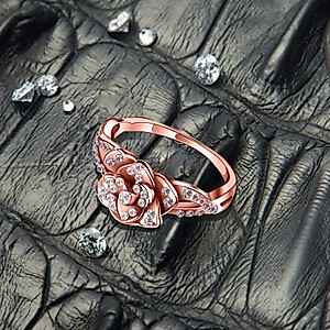 Cock Ring Set Engagement Out Jewelry Wedding Women Gift Commemorate Accessories Ring Rings (Rose Gold, 5)