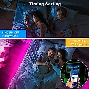 DAYBETTER Smart Led Lights 30ft, 5050 RGB Led Strip Lights Kits with 24 Keys Remote, App Control Timer Schedule Led Music Strip Lights