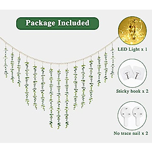 Yastouay Clearance 40" Artificial Eucalyptus Hanging Wall Decor with 6.56Ft Light Boho Wall Decor Wooden Beads Garland Fake Eucalyptus Plant Faux Fake Greenery Vines for Bathroom Bedroom Nursery