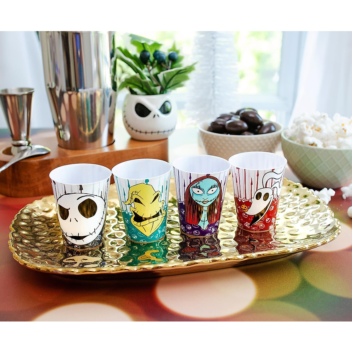 The Nightmare Before Christmas Disney Faces 2-Ounce Plastic Mini Cups | Set of 4