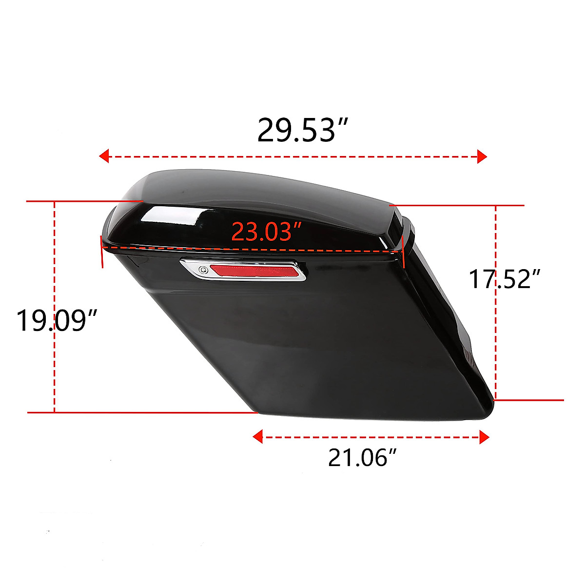 KUAFU 5'' Stretched Extended Saddlebags Compatible with 1993-2013 Harley Davidson Touring Road King Road Glide Street Glide Electra Glide Ultra Classic Hard Saddle Bags W/Lid & Latch Key