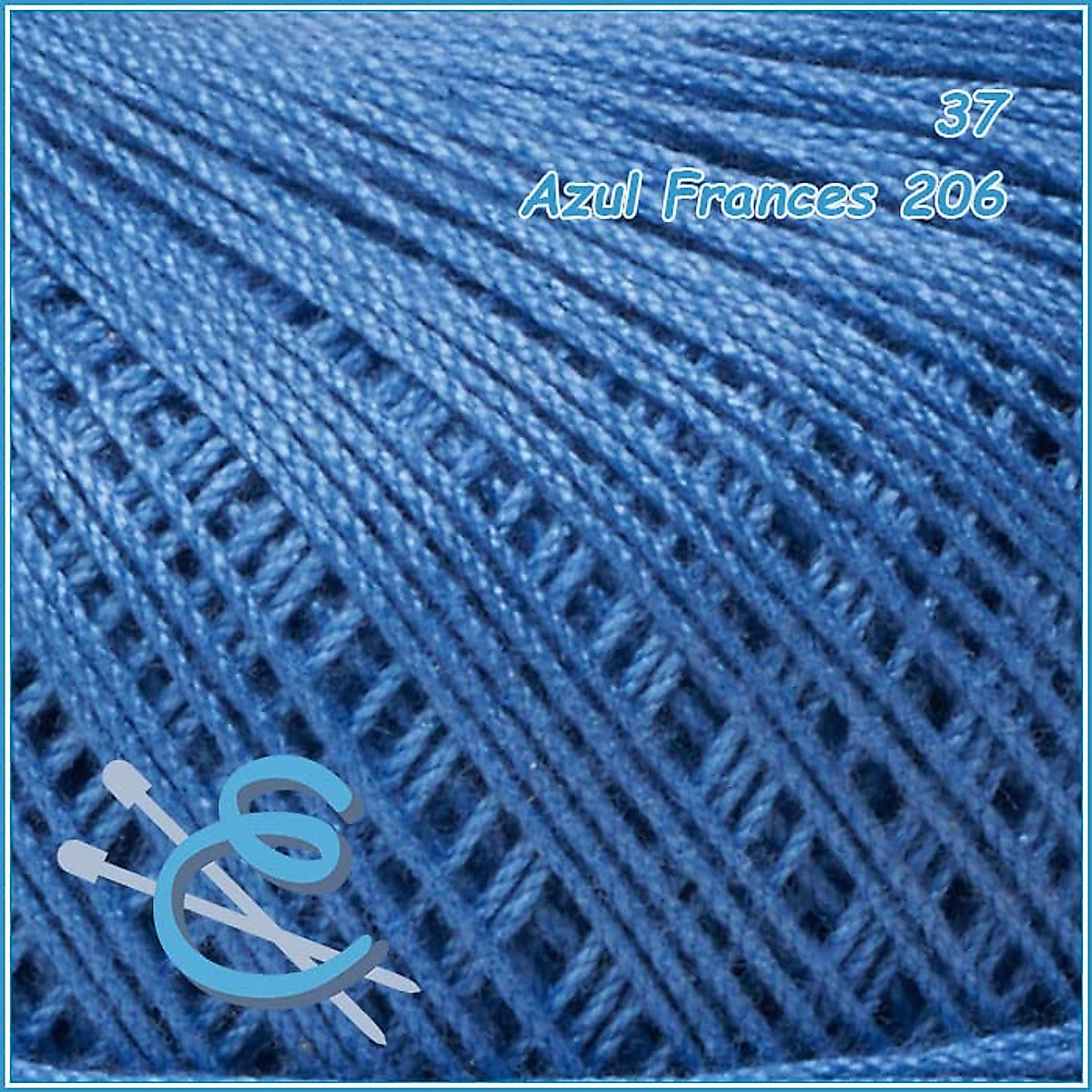 Crochet OMEGA NO.20 [30grs] - 100% Mercerized Cotton Yarn for Fine Crochet - Color 37-Denim Blue 206