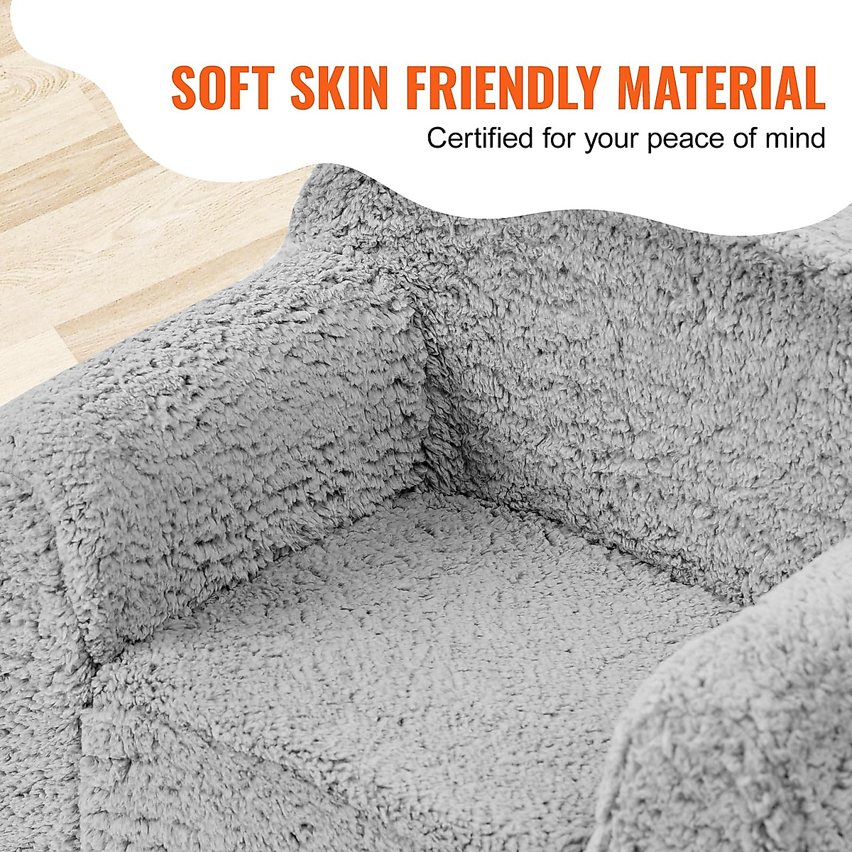 VEVOR Kids Armchair, Kids Sofa with High-Density 25D Sponge, Snuggly-Soft Toddler Chair, Sherpa Fabric Reading Couch for Bedroom and Playroom