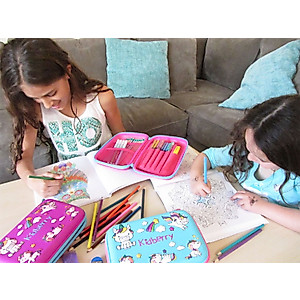 Kidberry Pencil case for kids, pencil case for kids,pencil pouch, girls pencil case for school, Cute Unicorn 3D design pencil box, Pompon is not included comes in a gift box