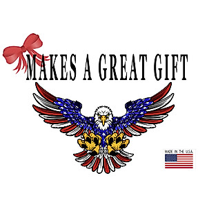 Rogue River Tactical Large 10"x6" American Eagle USA Flag Car Decal Window Die Cut Patriotic Auto Bumper Sticker Vinyl Decal for Car Truck RV SUV Boat Support US Military