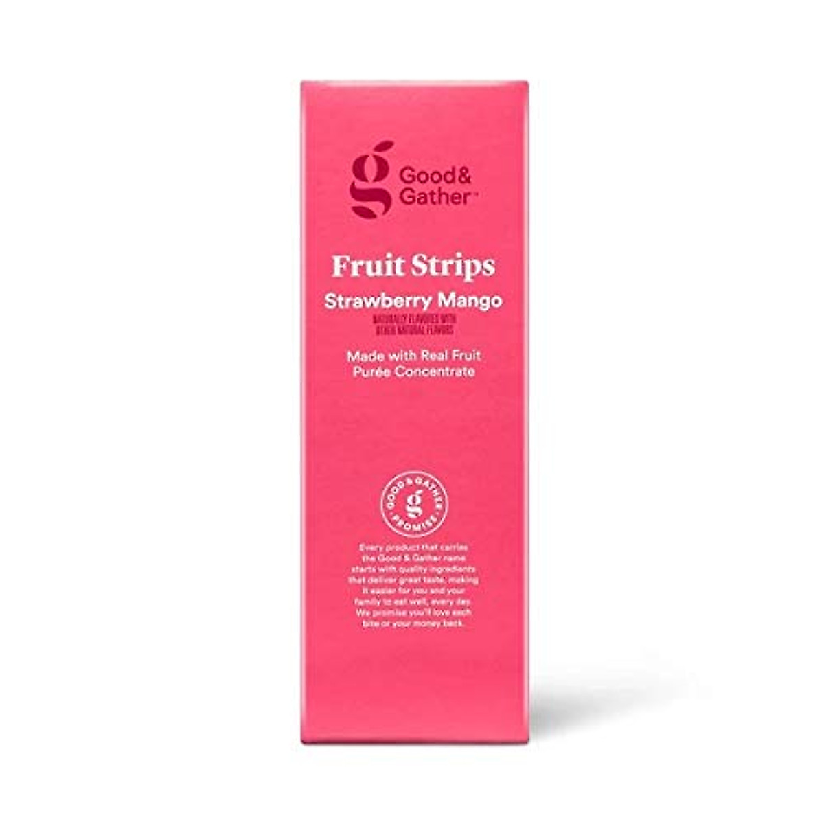 Fruit Strips Fruit Leathers Healthy Snack Made with Real Fruit and Veggie Puree Concentrate Good and Gather 10 Strips (Strawberry Mango)