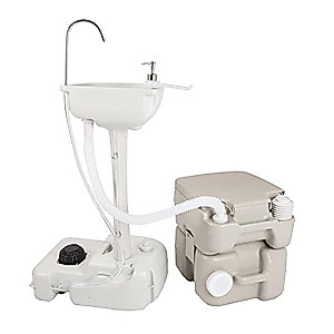 NC CHH-7701 1020T Portable Removable Outdoor Hand Sink with Portable Toilet
