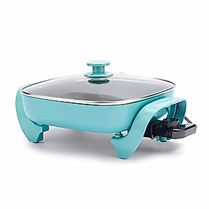 Greenlife Turquoise 5 Quart Electric Square Skillet