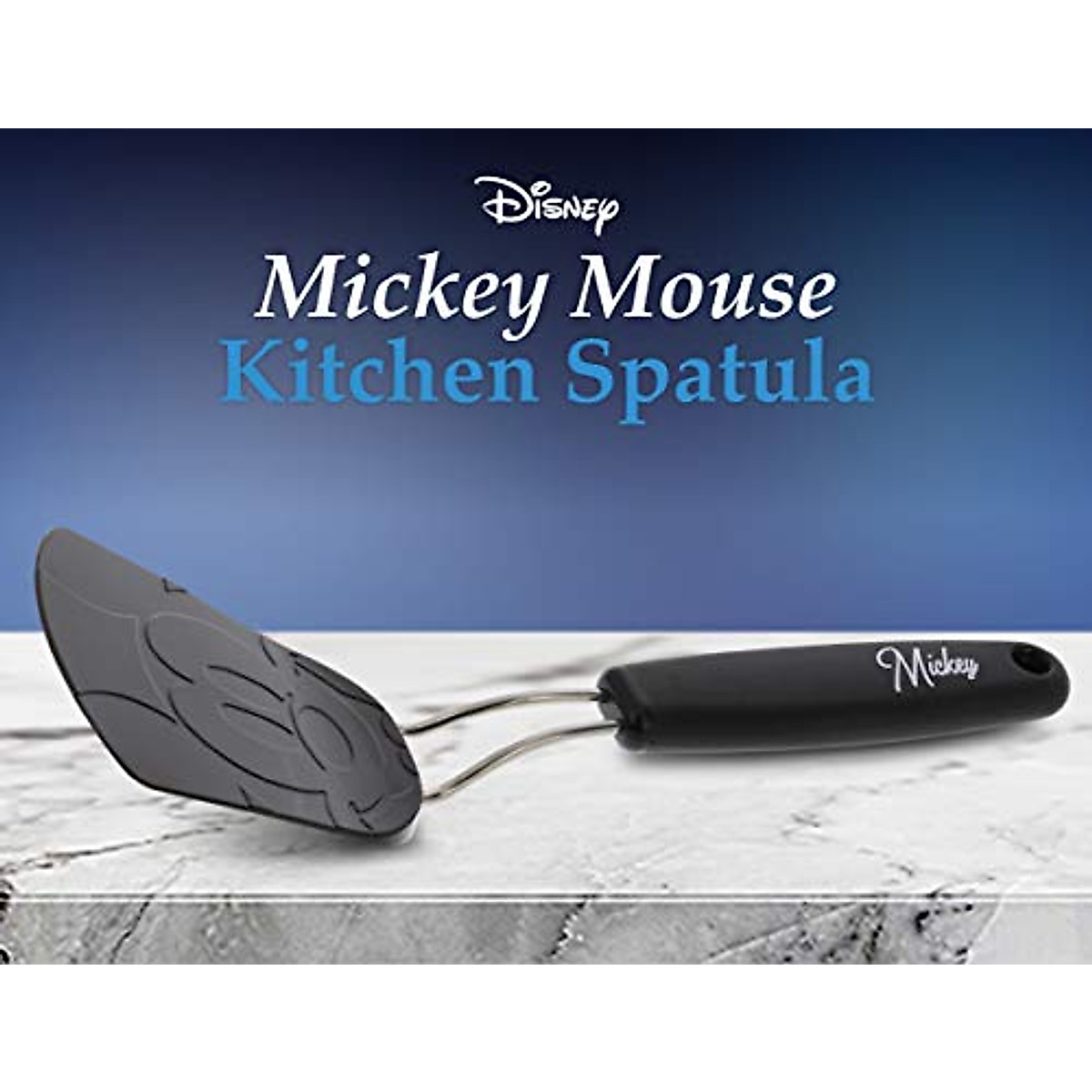 Disney Mickey Mouse Silicone Turner - This Mickey Mouse Disney Spatula is Ideal for Turning Food - Perfect for any Disney Fan - Black, Measures 11 Inches