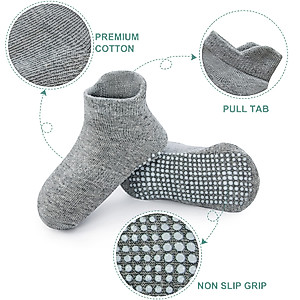 Kepairtia 12 Pair Toddler Socks with Grips Non-skid Baby Boys Girls Kids Cotton Socks
