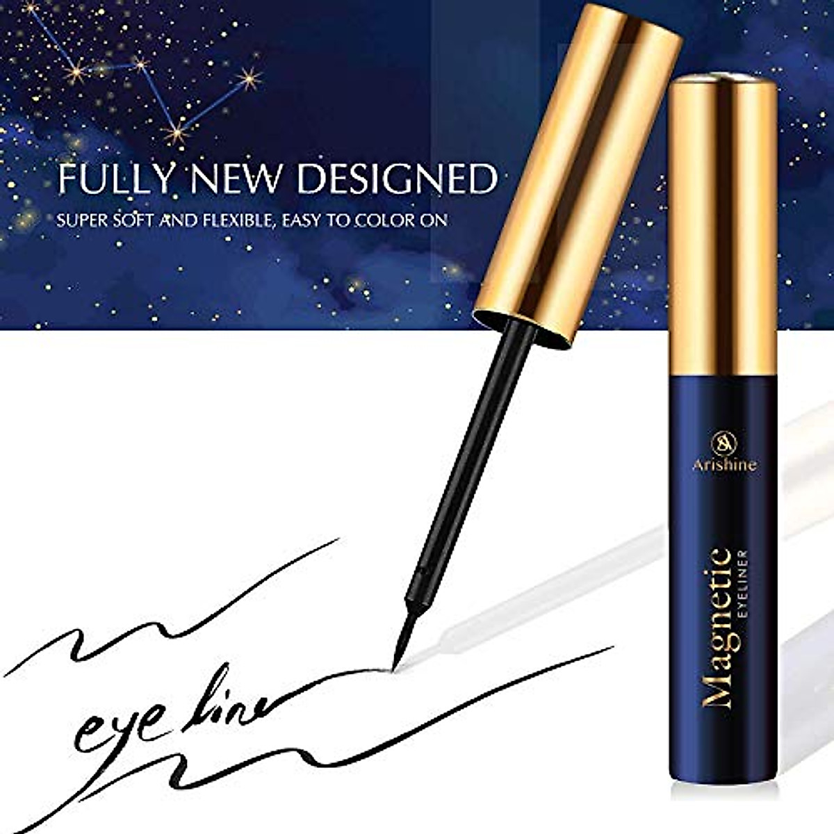 Arishine Magnetic Eyeliner, Natural Look,Waterproof and Smudge Resistant