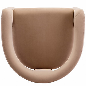 Wahson Velvet Modern Dining Chairs, Set of 2 Upholstered Barrel Dining Chair, Assembled Accent Armchairs with Open Back for Dining Room/Living Room, Khaki