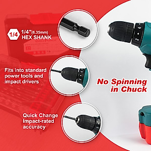 VALYRIANTOOL Impact Drill Bit Set, 21PCS Hex Drill Bit Set, Black Gold Drill Bits Set, HSS Quick Change Impact Driver Drill Bit Set for Copper, Aluminum, Zinc Alloy, Wood, Plastic 1/16"-1/2"