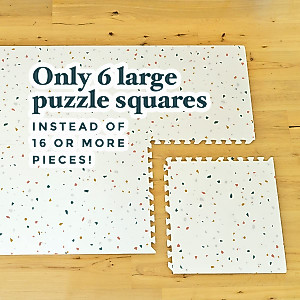 New! 4' x 6' Baby & Child Play Mat - Modern Terrazzo Design - Extra-Thick - Seamless Edges Playmat - Neutral Cream Color - 100% Non-Toxic Kids Extra Large Play Mat | Simply Tots Brand