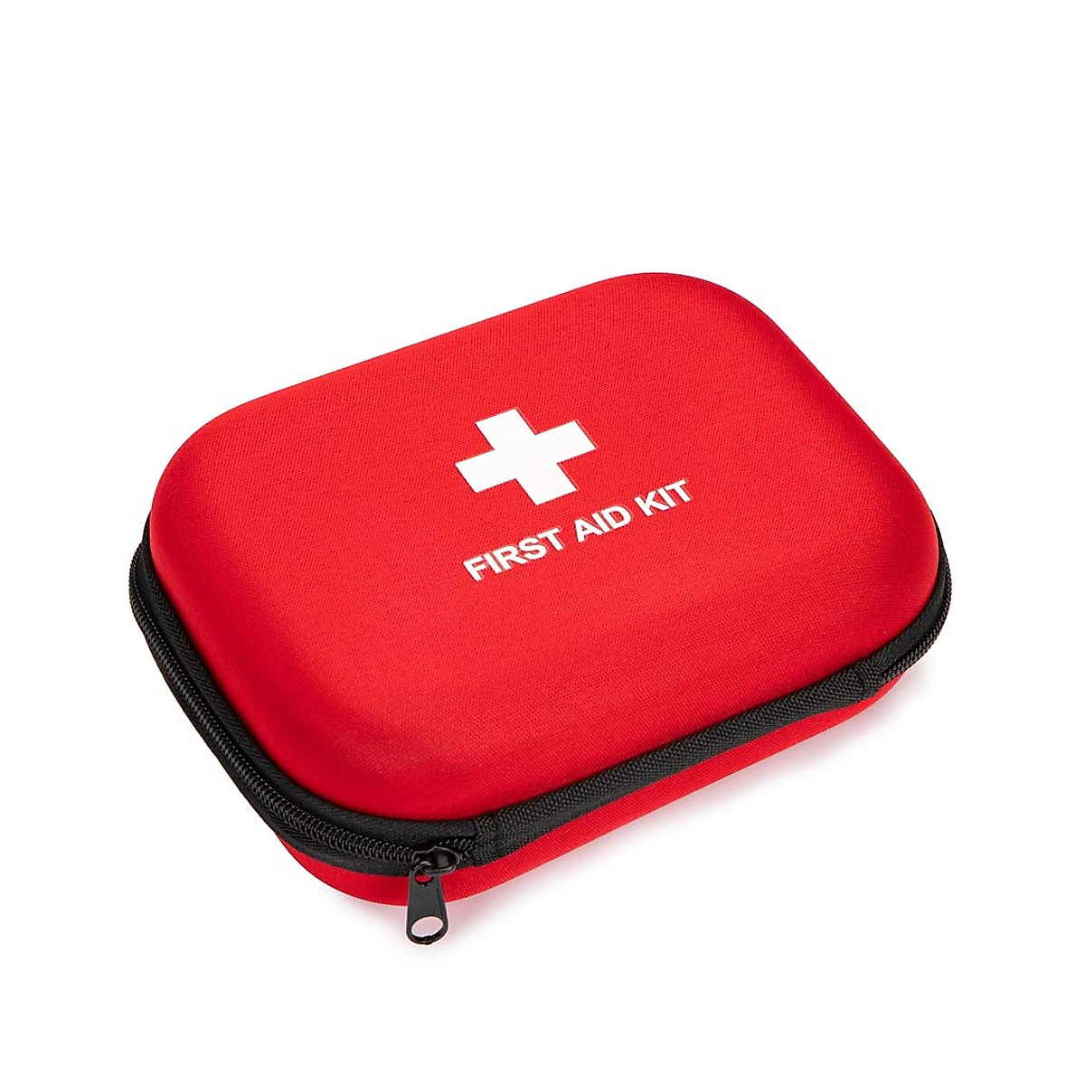 Jipemtra First Aid Hard Case Empty, First Aid Hard Case First Aid EVA Hard Red Medical Bag for Home Health First Emergency Responder Camping Outdoors (6.8x5.3x2.2 Round)