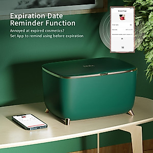 LVARA Professional Smart Mini Skincare Fridge 9 Liters - [Upgraded 2.0] Portable Makeup Fridge with 'Smart Life' App - Cosmetic Beauty Refrigerator for Bedroom Bathroom, Gift for Women, Dark Green