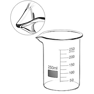 QWORK Lab Glassware Set, Quality Borosilicate Glass Beaker Flask Cylinder Set, Heat Resistant, Ideal for Laboratories and School Science Experiments