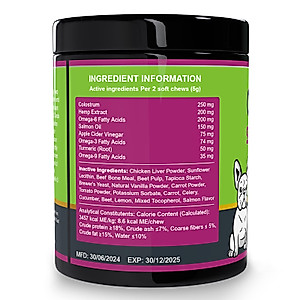 Omega 3 Fish Oil for Dogs - Dog Skin and Coat Supplement with EPA & DHA Fatty Acids for Dog Itch & Allergy Relief, Reduce Shedding, Shiny Coats, Joint Health, Omega 3 for Dogs Supplement - 180 Counts