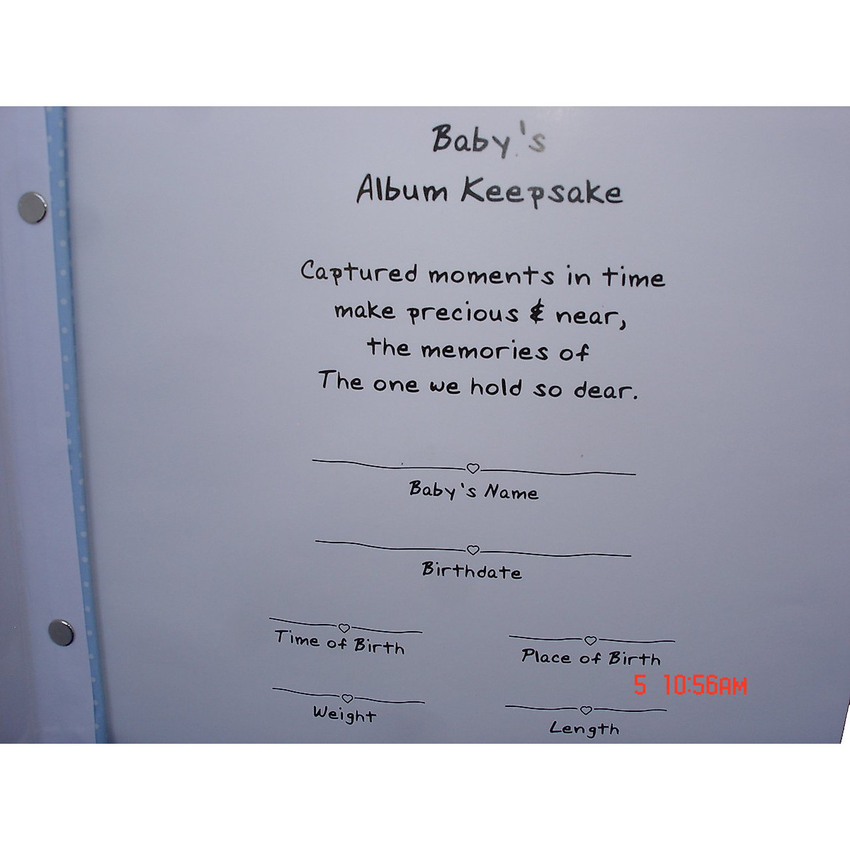 Baby Brag Book Photo Album-120 4 X 6 Photos - Keepsake Memory Photo Book for Baby First Year Babybook