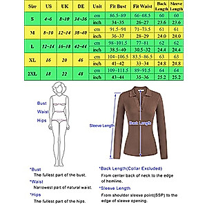 Kate Kasin Womens Polo Long Sleeve Sweater Scalloped V Neck Knit Tops Solid Ribbed Lightweight Pullover Shirts Coffee XL