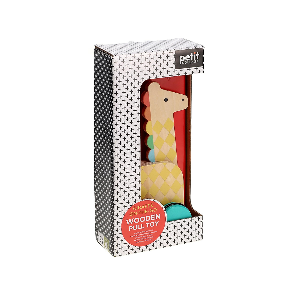 Petit Collage On-The-Go Giraffe Wooden Pull Toy