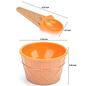 Lawei 24 Pack Ice Cream Cups with Spoons - Reusable Plastic ice cream bowls Sundae Frozen Yogurt