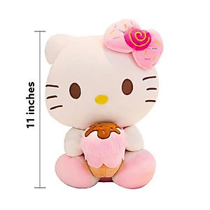 Hoky’s Hut 2pc Cute Mini Plush Backpack & Kawaii Cat Plush Toy & Mini Plush Cartoon Backpack, Kawaii Cartoon Plush (Magenta)