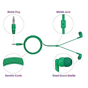 30 Packs Earbuds Bulk Headphones for Classrooms, QIDAIZUOEN Student Earphones Individually Wrapped for School in 7 Colors